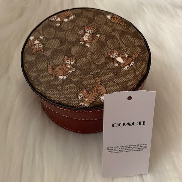 Coach | Storage & Organization | Coach Signature Dancing Kitten Round ...